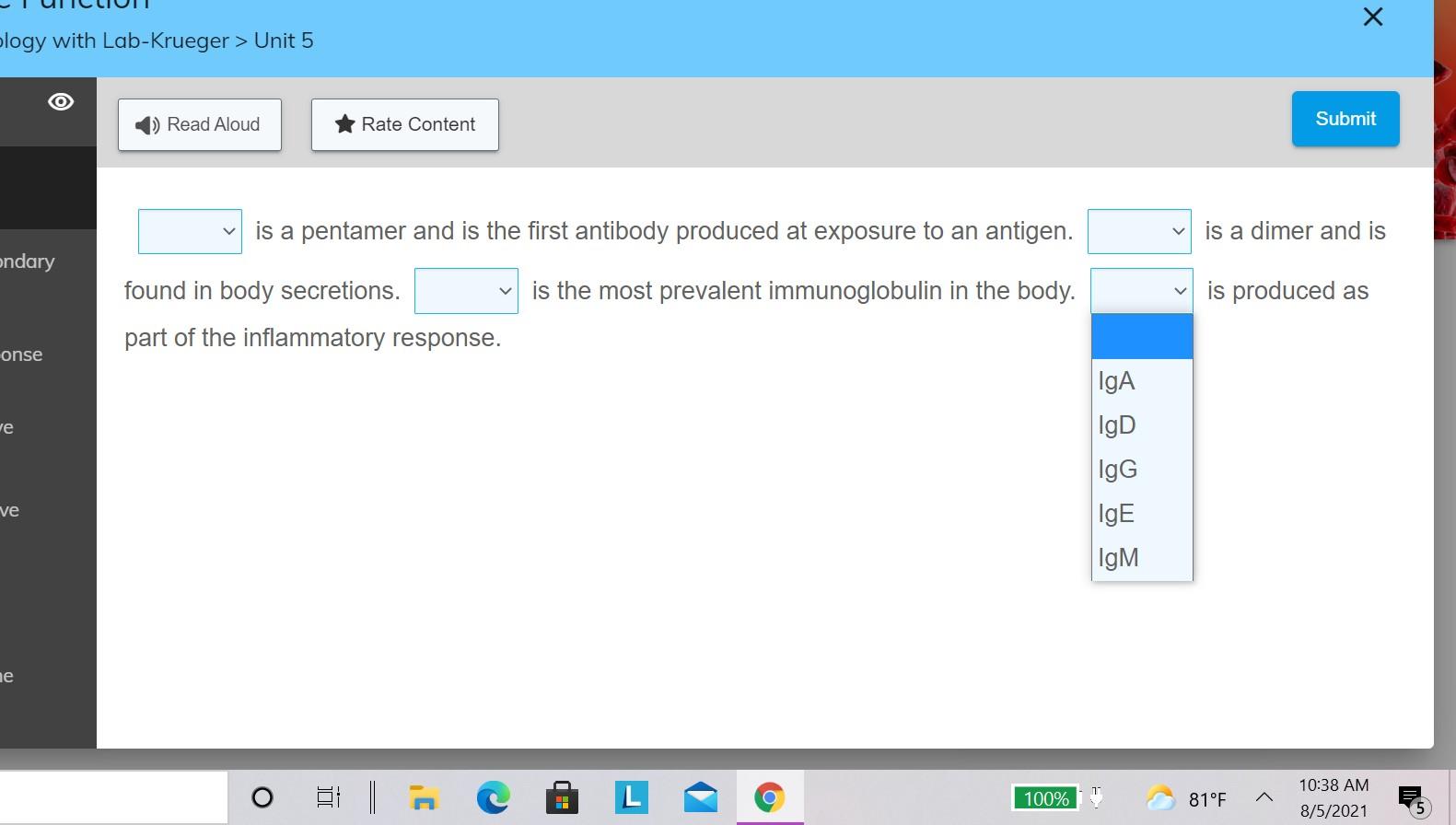 Solved Х blogy with Lab-Krueger > Unit 5 Read Aloud Rate | Chegg.com