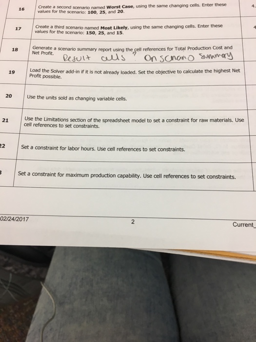 Solved Create a second scenario named Worst Case, using the | Chegg.com