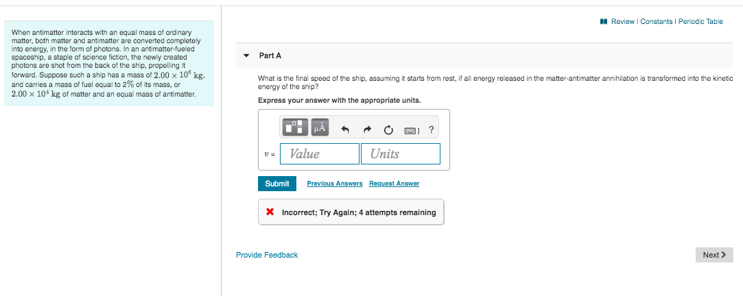 Solved Review | Constants Periodic Table Part A When | Chegg.com