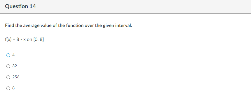 Solved Find the average value of the function over the given | Chegg.com