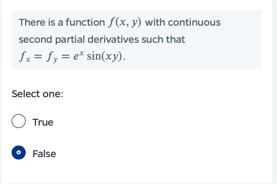Solved There is a function f(x, y) with continuous second | Chegg.com