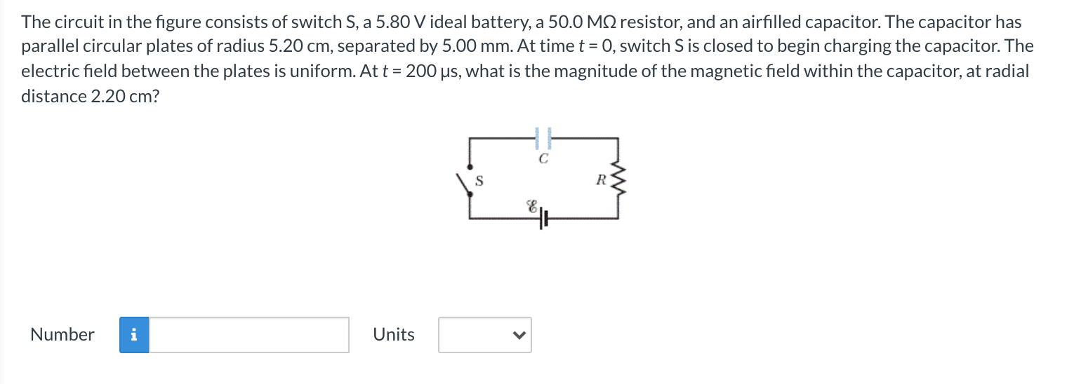 Solved The circuit in the figure consists of switch S, a | Chegg.com