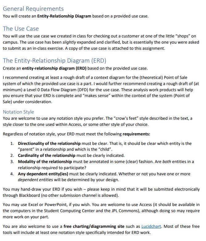 Solved Creating an ERD and Data Dictionary for the presented | Chegg.com