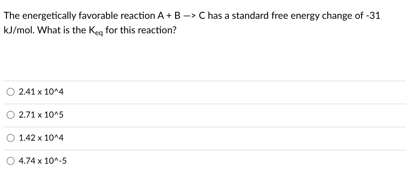 Solved The energetically favorable reaction A+B -> C has a | Chegg.com