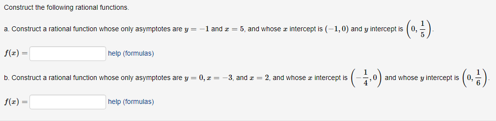 Construct the following rational functions. a. | Chegg.com