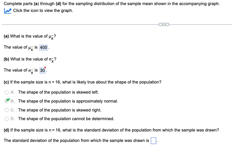 Solved Complete parts (a) through (d) for the sampling | Chegg.com
