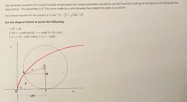 Solved The Cartesian equation of a cycloid is quite | Chegg.com