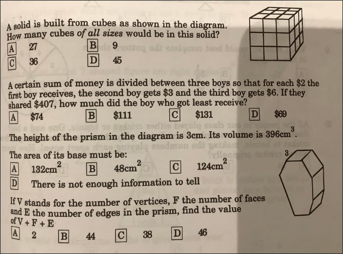 Solved A solid is built from cubes as shown in the diagram. | Chegg.com