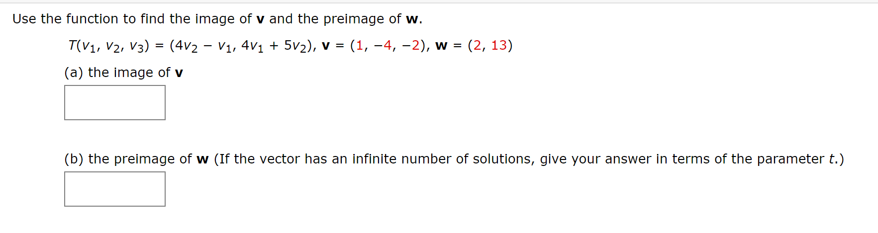 Solved Use the function to find the image of v and the | Chegg.com