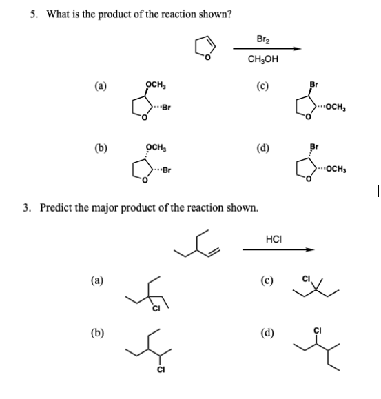 Solved 5. What is the product of the reaction shown? Br2 | Chegg.com