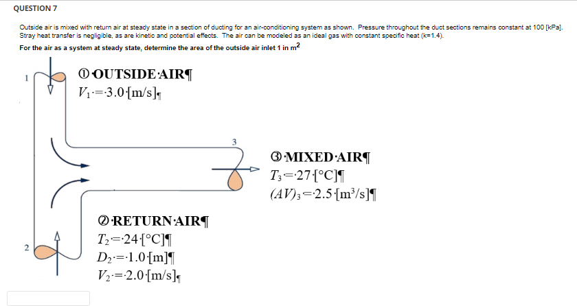Solved QUESTION 7 Outside air is mixed with return air at | Chegg.com