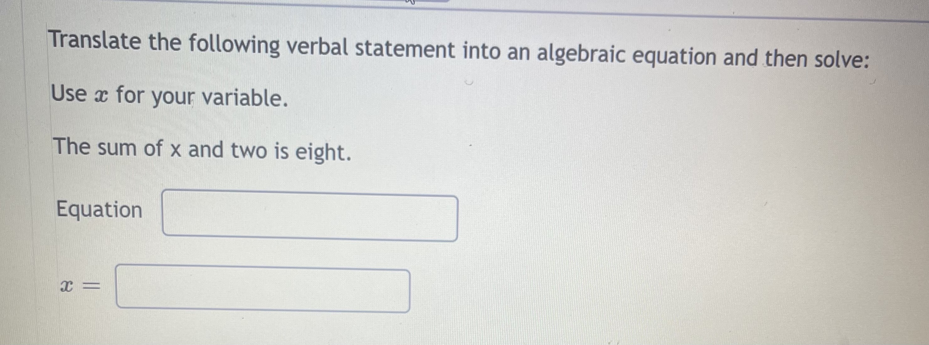 Solved Translate the following verbal statement into an | Chegg.com