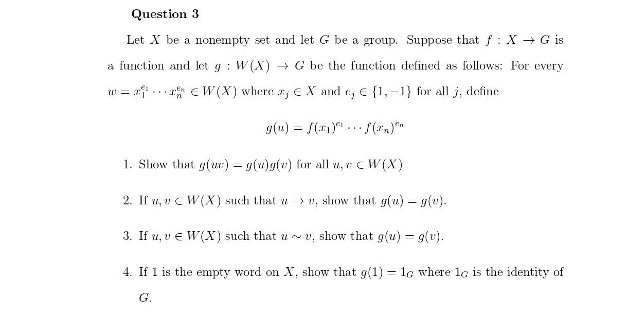 Solved Question 3 Let X be a nonempty set and let G be a | Chegg.com