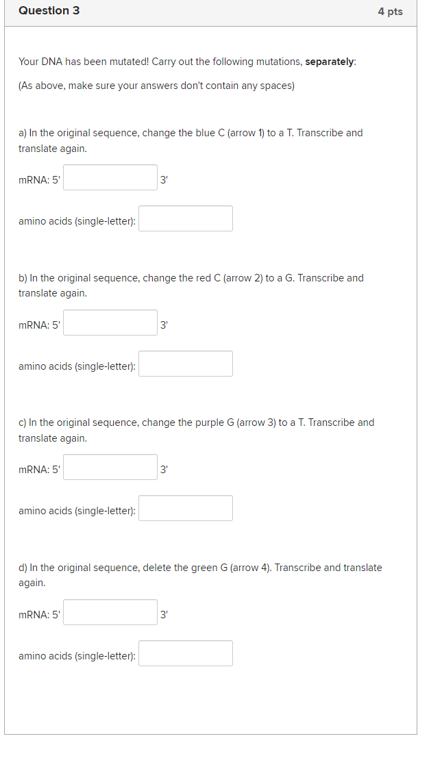 Solved mRNA Codon Table (Only use single-letter codes for | Chegg.com