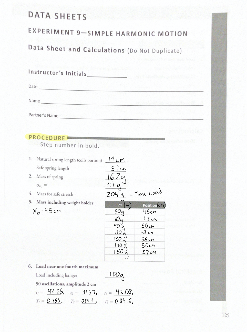 The lab manual is included, the procedure portion | Chegg.com