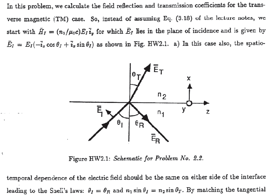Solved In this problem, we calculate the field reflection | Chegg.com