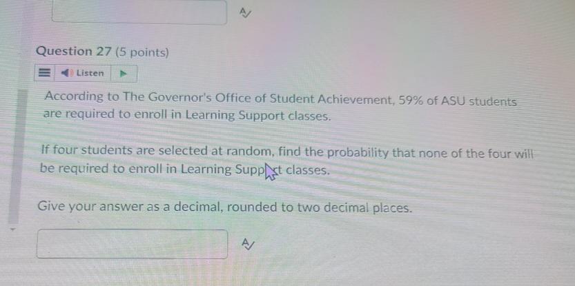 Solved Question 27 ( 5 points) According to The Governor's | Chegg.com