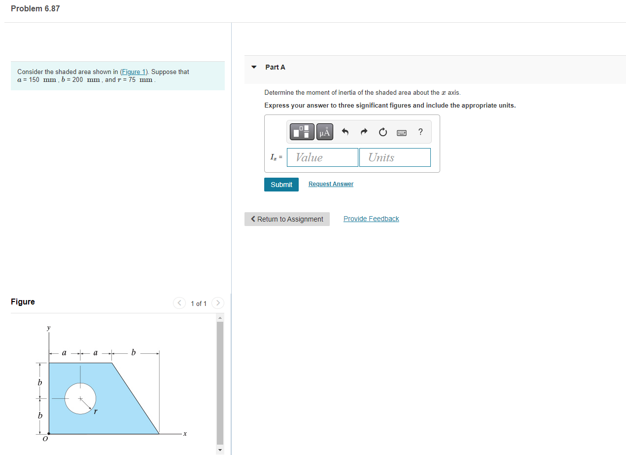 Solved Consider the shaded area shown in (Figure 1). Suppose | Chegg.com