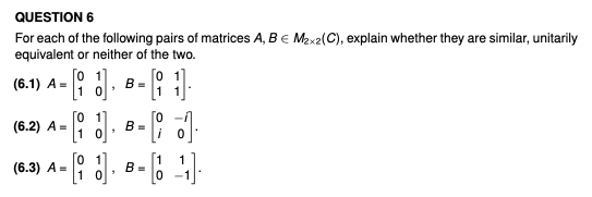 Solved For each of the following pairs of matrices \\( A, B | Chegg.com