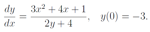 Solved Find the explicit solution of the separable equation | Chegg.com