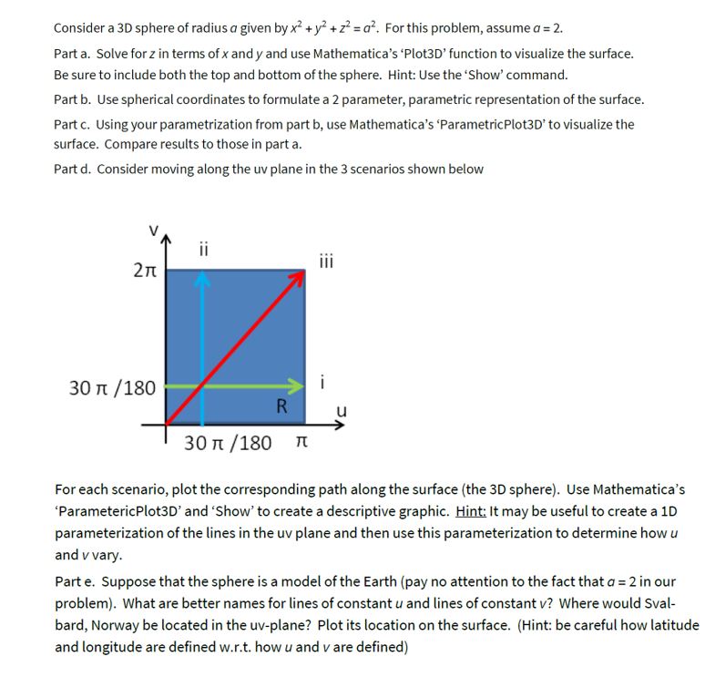 Solved Consider a 3D sphere of radius a given by | Chegg.com