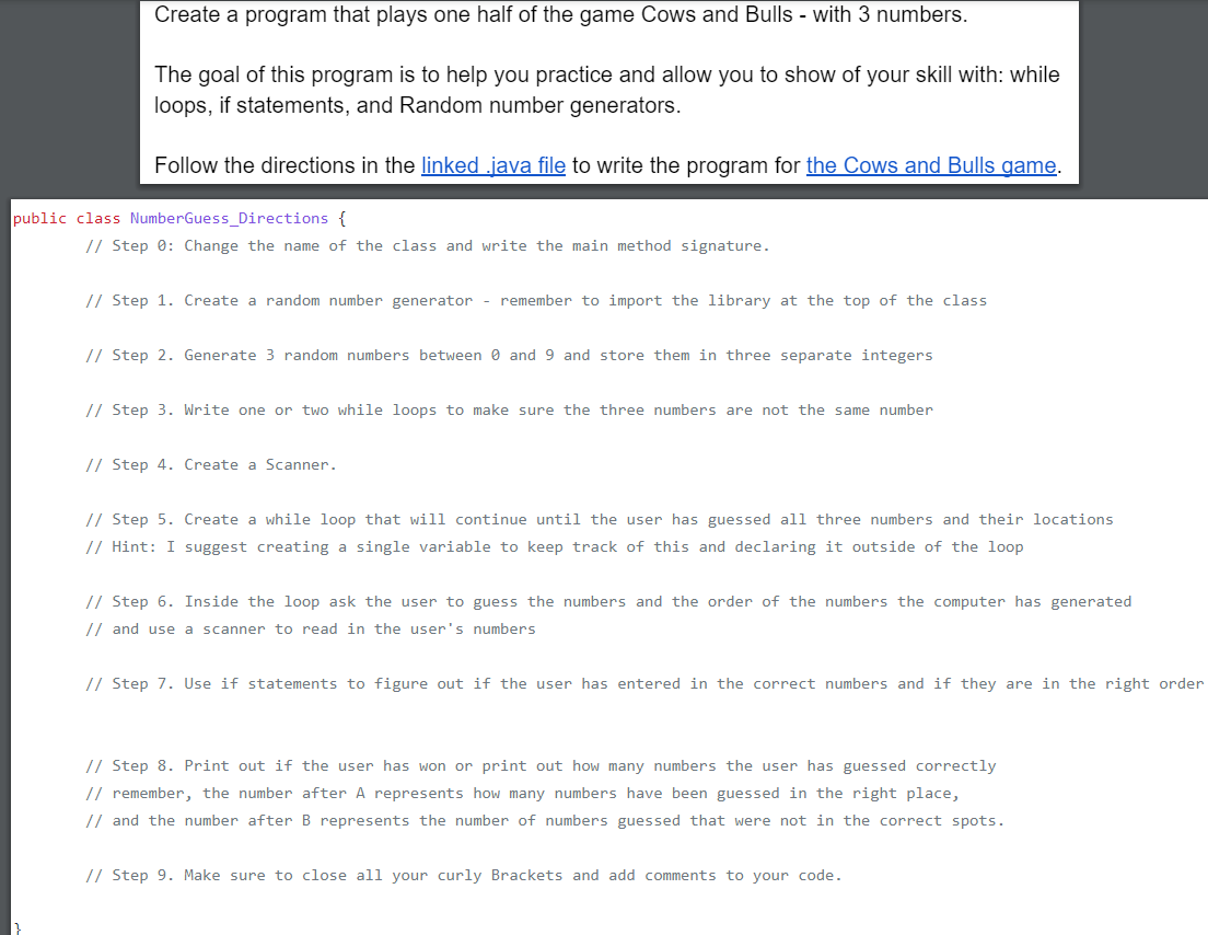 Solved Create a program that plays one half of the game Cows | Chegg.com