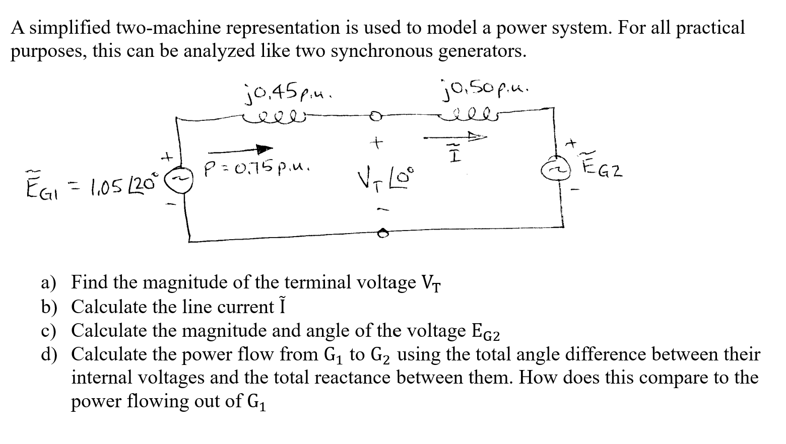 Solved A simplified two-machine representation is used to | Chegg.com
