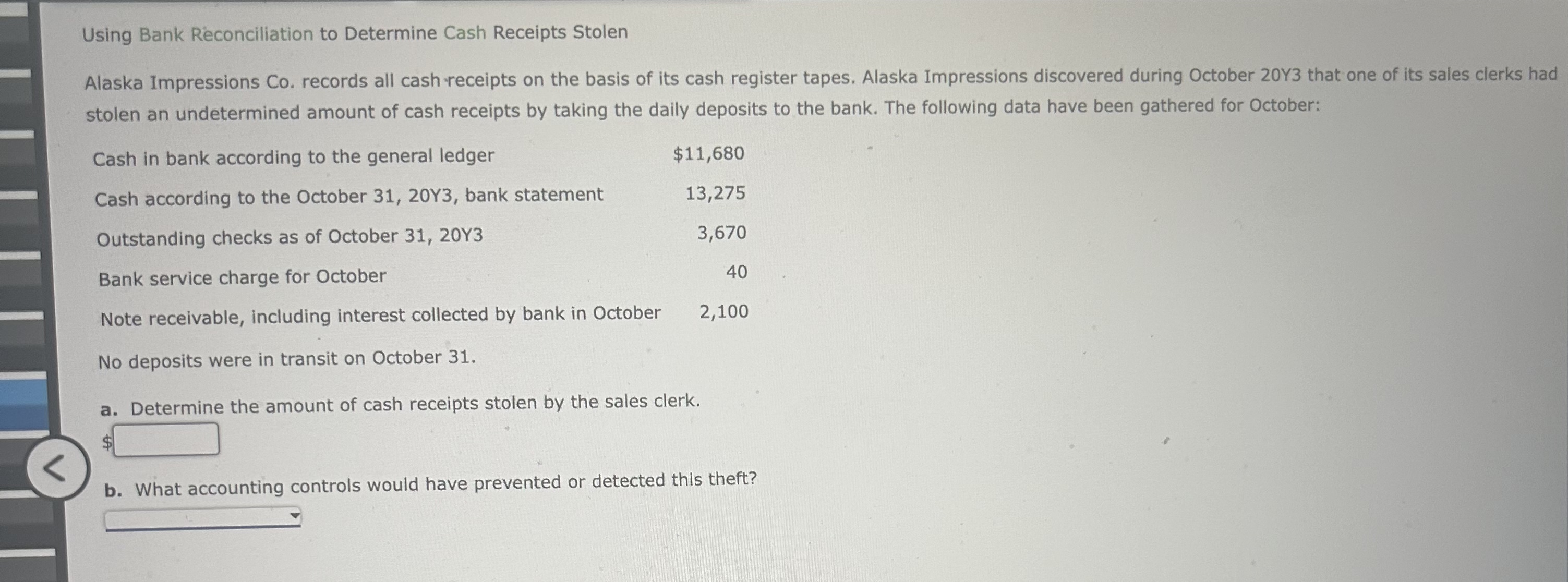 Solved Using Bank Reconciliation to Determine Cash Receipts | Chegg.com