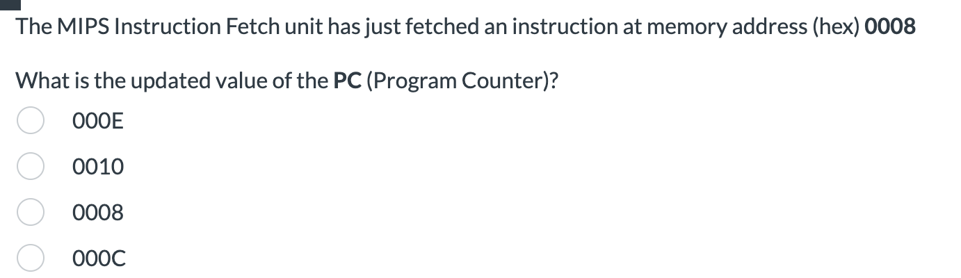 Solved The MIPS Instruction Fetch unit has just fetched an | Chegg.com Solved The MIPS Instruction Fetch unit has just fetched an | Chegg.com
