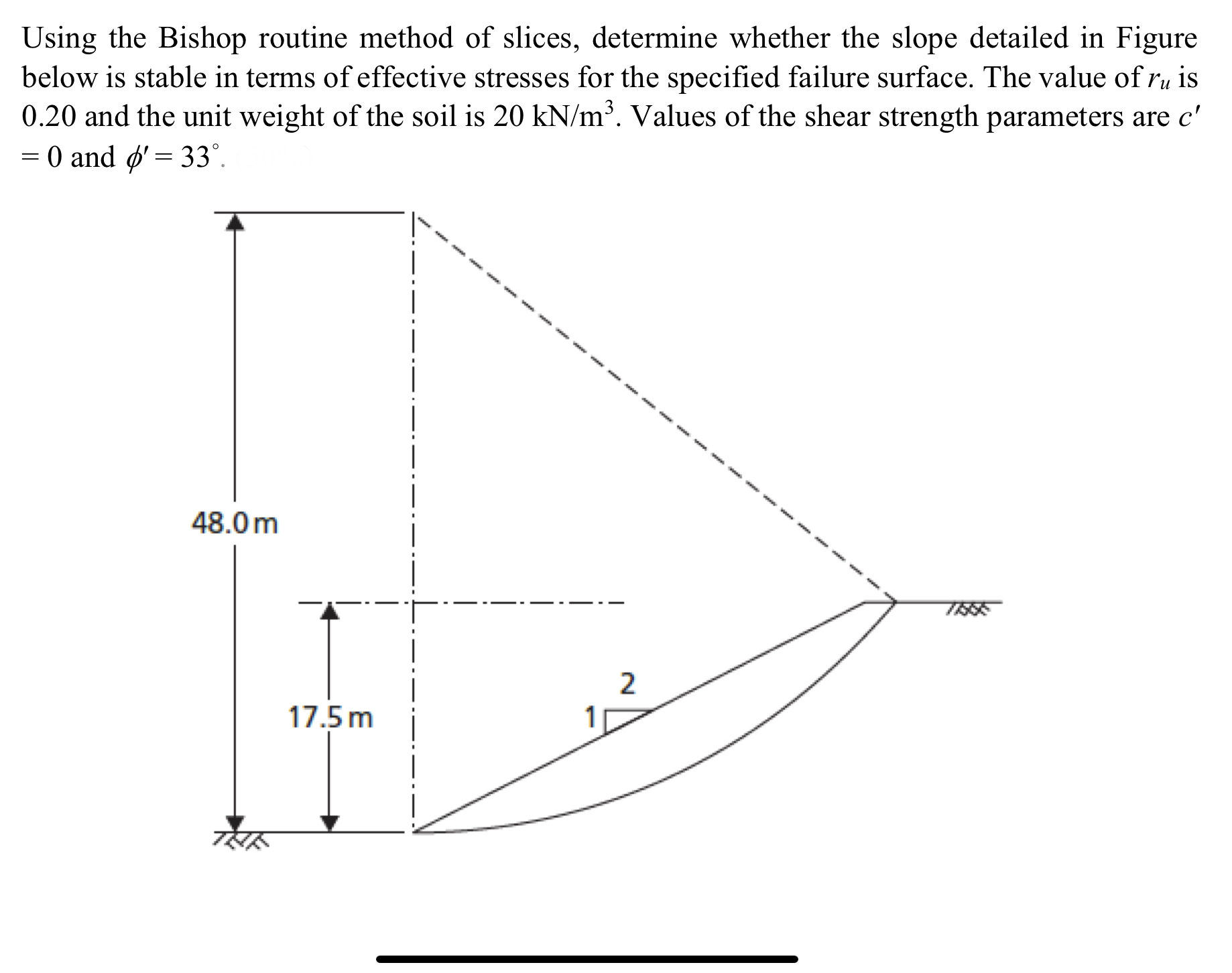 Solved Using the Bishop routine method of slices, determine | Chegg.com