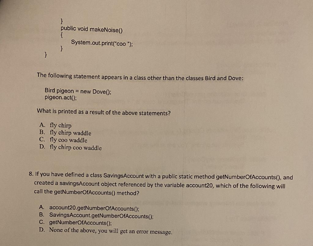 Solved public void methodOne() i \} IIOther methods not | Chegg.com