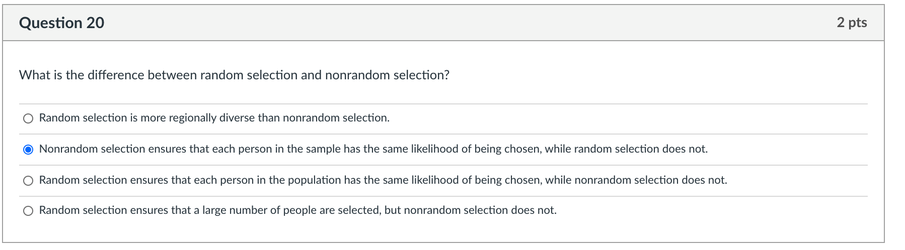 Solved Question 20 2 pts What is the difference between | Chegg.com