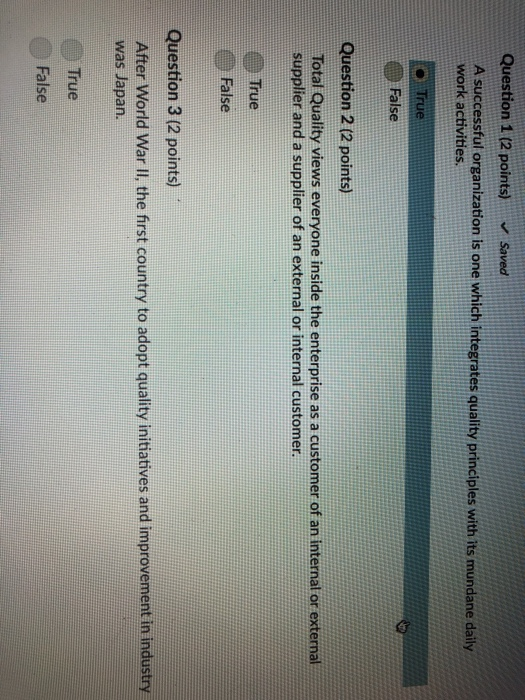 Solved Question 1 (2 points)Saved A successful organization | Chegg.com