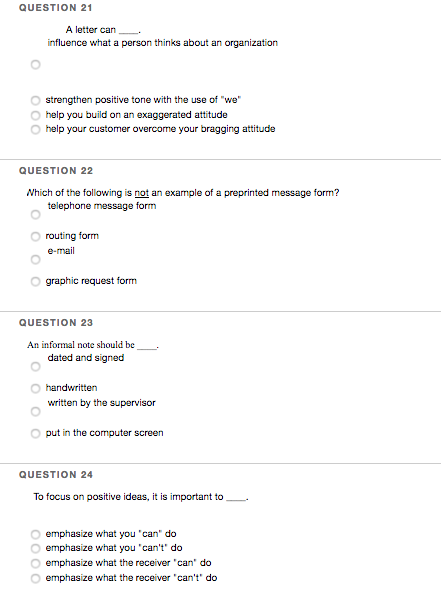 Solved QUESTION 21 A letter can influence what a person | Chegg.com