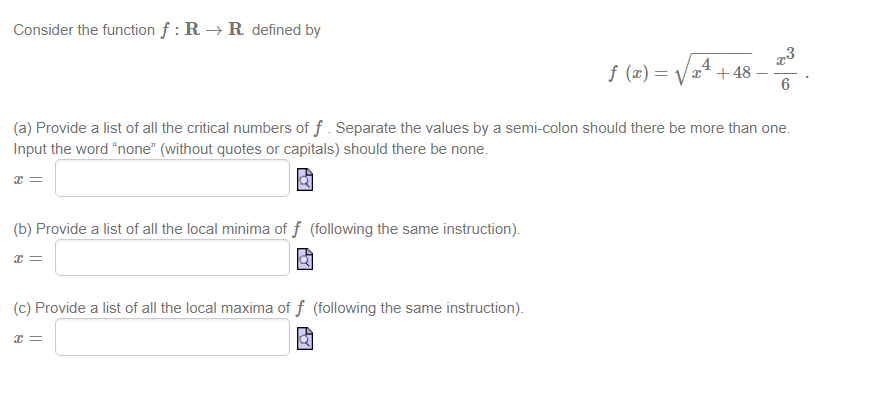 Solved Consider the function f : R-R defined by (a) Provide | Chegg.com