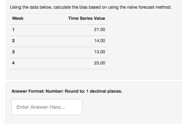 Solved Using the data below, what is the value of RMSE? Week | Chegg.com