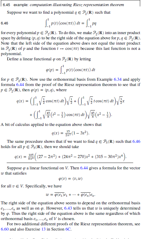 6.45 example: computation illustrating Riesz | Chegg.com