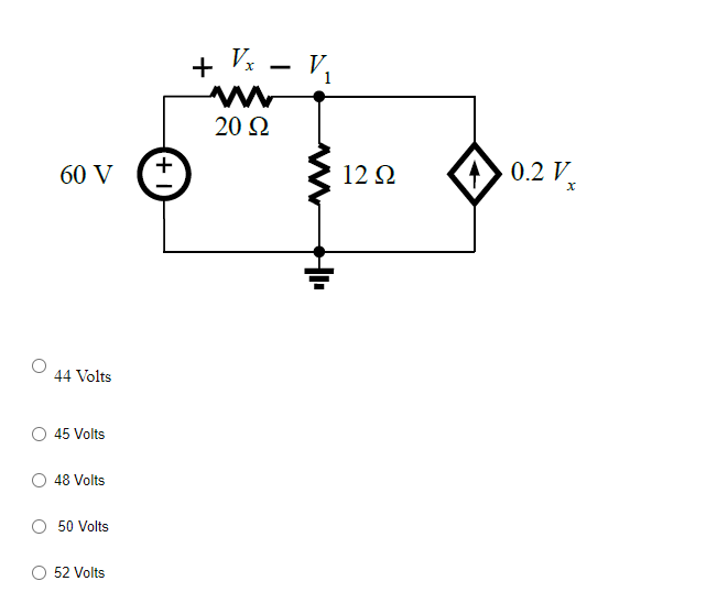 Solved 44 Volts 45 Volts 48 Volts 50 Volts 52 Volts | Chegg.com