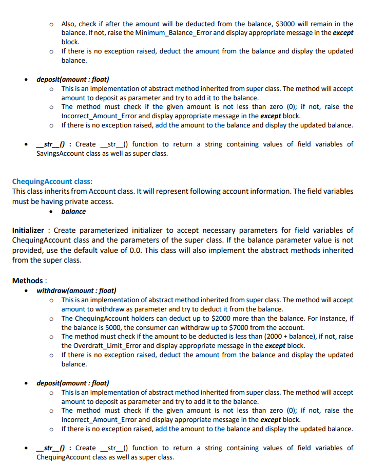 Solved Task: The application will allow the user to perform | Chegg.com