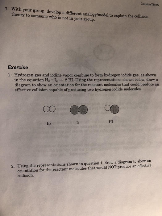 Solved Collision Theory Model: Collision Theory In the | Chegg.com
