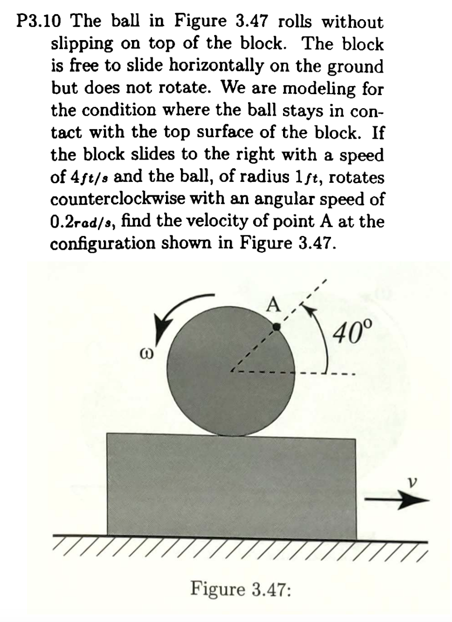 Solved The ball in Figure 3.47 ﻿rolls withoutslipping on top | Chegg.com