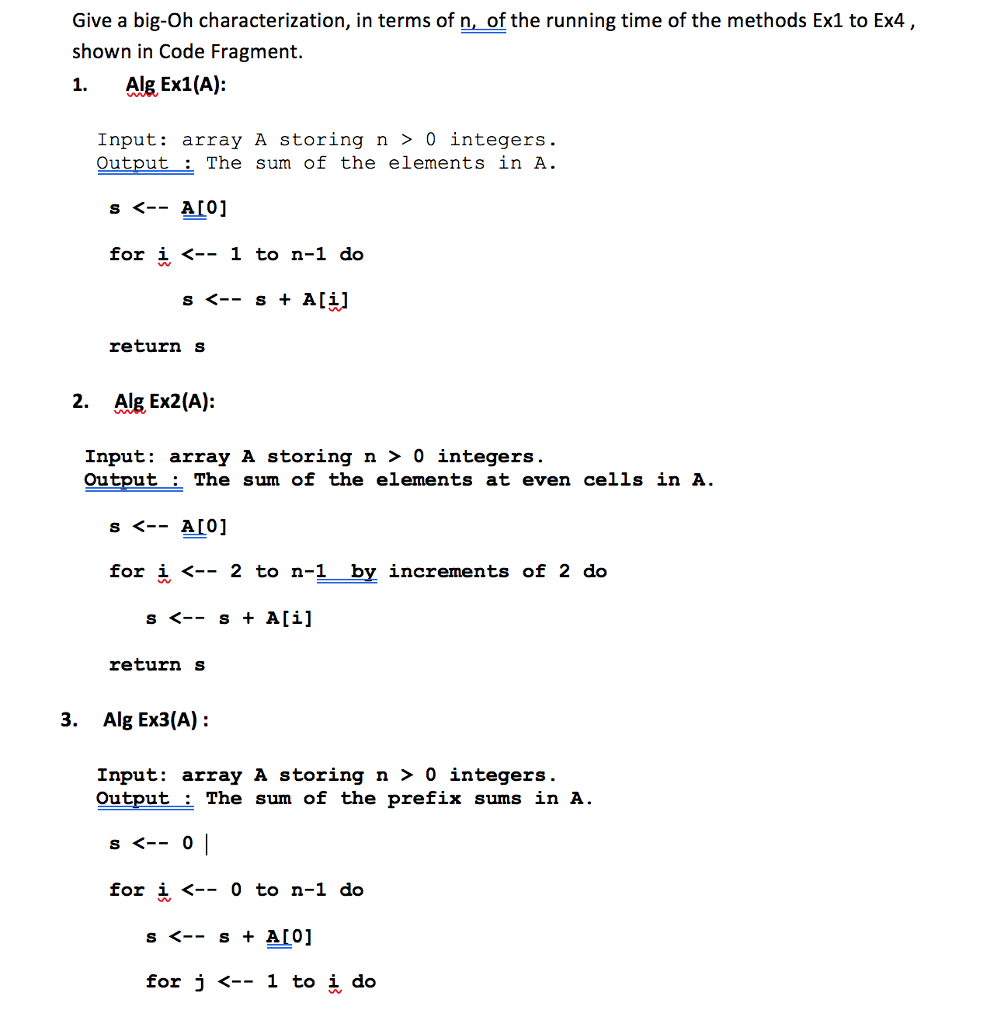 Solved Give a big-Oh characterization, in terms of n, of the | Chegg.com