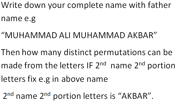 Solved Write down your complete name with father name e.g | Chegg.com