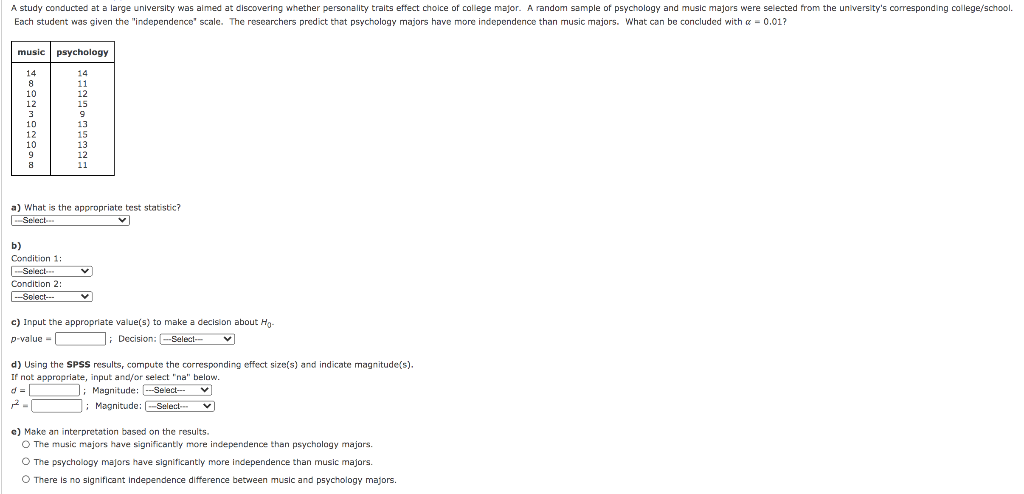 Solved A study conducted at a large university was almed at | Chegg.com