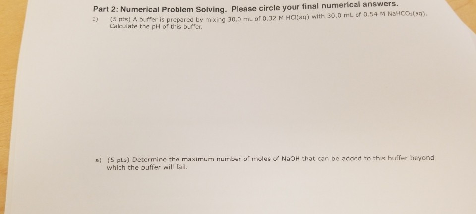 Solved rical Problem Solving. Please circle your final | Chegg.com
