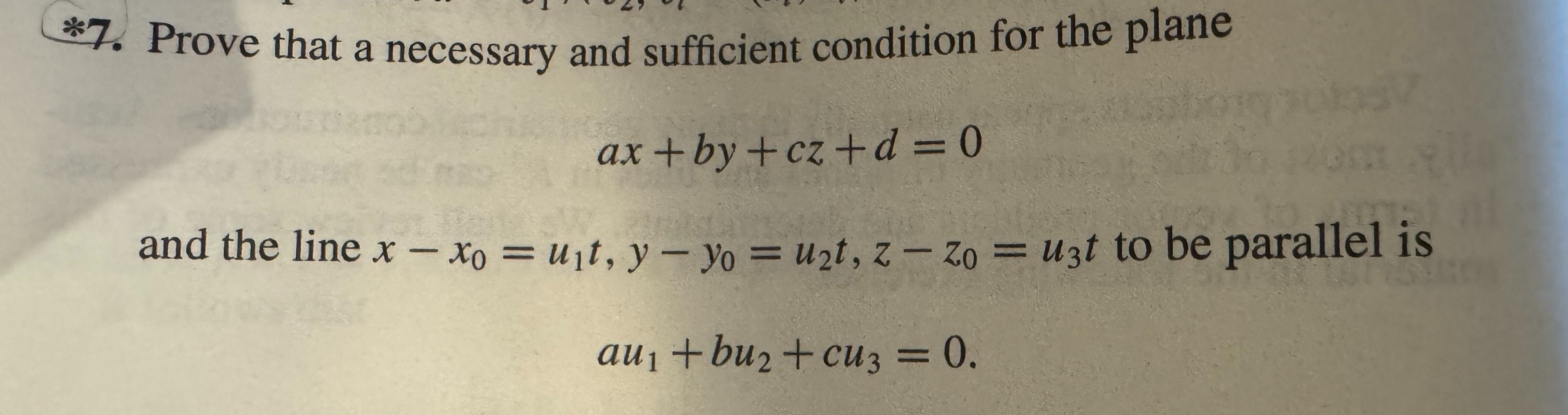 Solved *7. ﻿Prove that a necessary and sufficient condition | Chegg.com