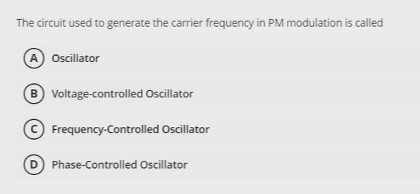 Solved The circuit used to generate the carrier frequency in | Chegg.com