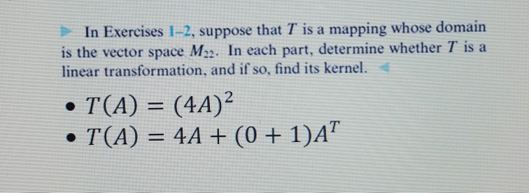Solved In Exercises 1-2, suppose that T is a mapping whose | Chegg.com