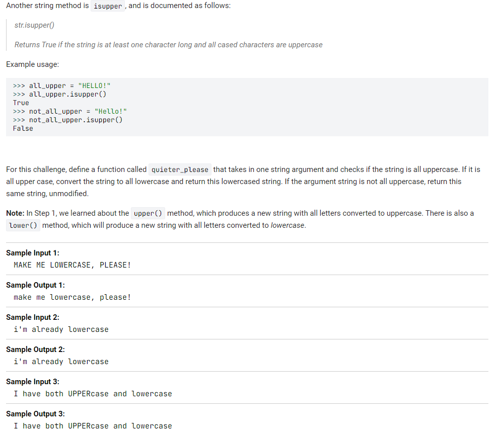 Solved Another String Method Is Isupper And Is Documented