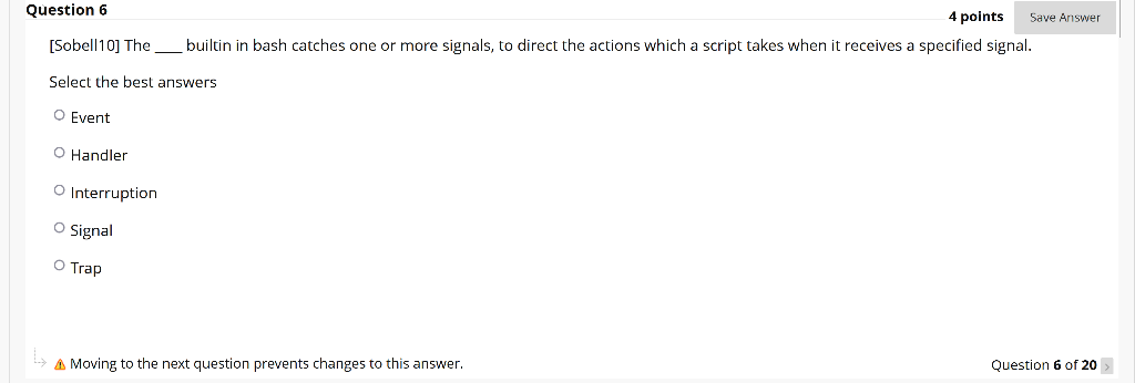 Solved Question 6 4 points Save Answer builtin in bash | Chegg.com